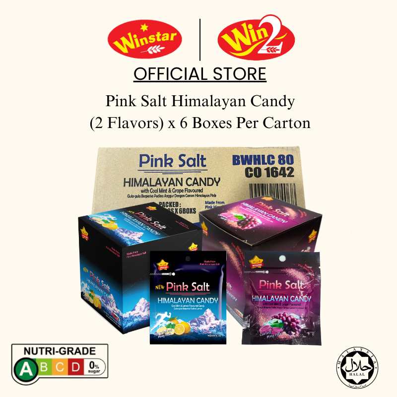 Carton Sale Pink Salt Himalayan x 6 boxes | Cool Mint & Lemon/ Grape ...