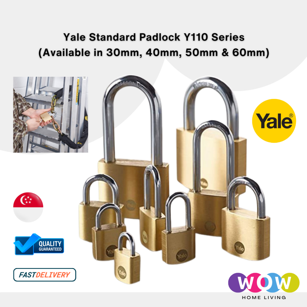 Yale Standard Padlock Y110 Series Available In 30, 40, 50, 60mm (Short ...