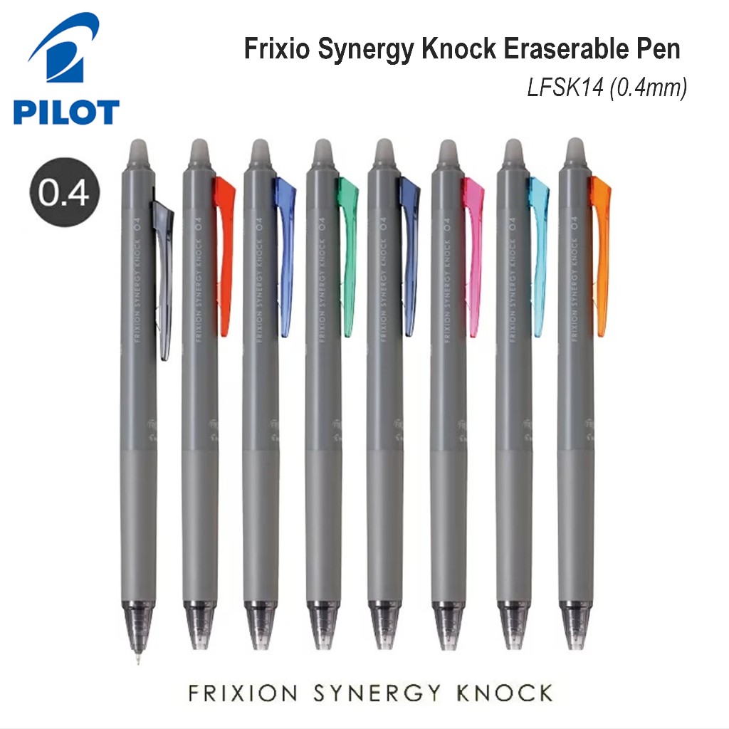 Pilot Frixion Synergy Knock Eraserable Pen (Synergy Tip) 0.4mm LFSK14 ...