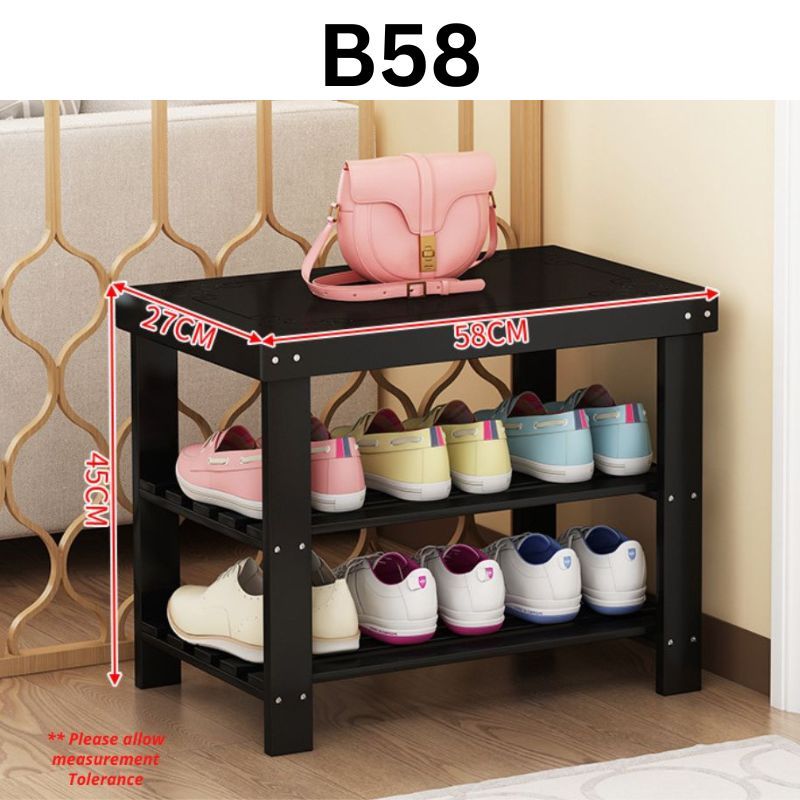 Bamboo Shoe Rack Shoe Bench for Changing Shoes Waterproof Strong ...