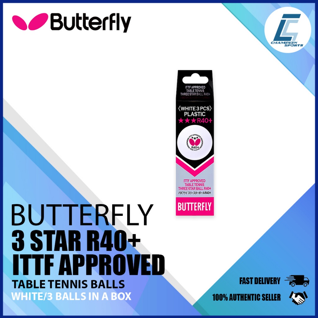 Butterfly 3Star R40+ Table Tennis Balls (3Balls in a Box) (MM2/RO ...