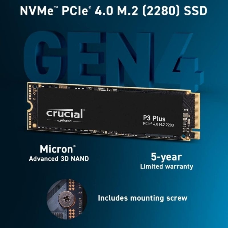 [DEFINE PC] Crucial P3 Plus GEN4X4 NVME SSD 1TB / 2TB / 500GB | Shopee ...
