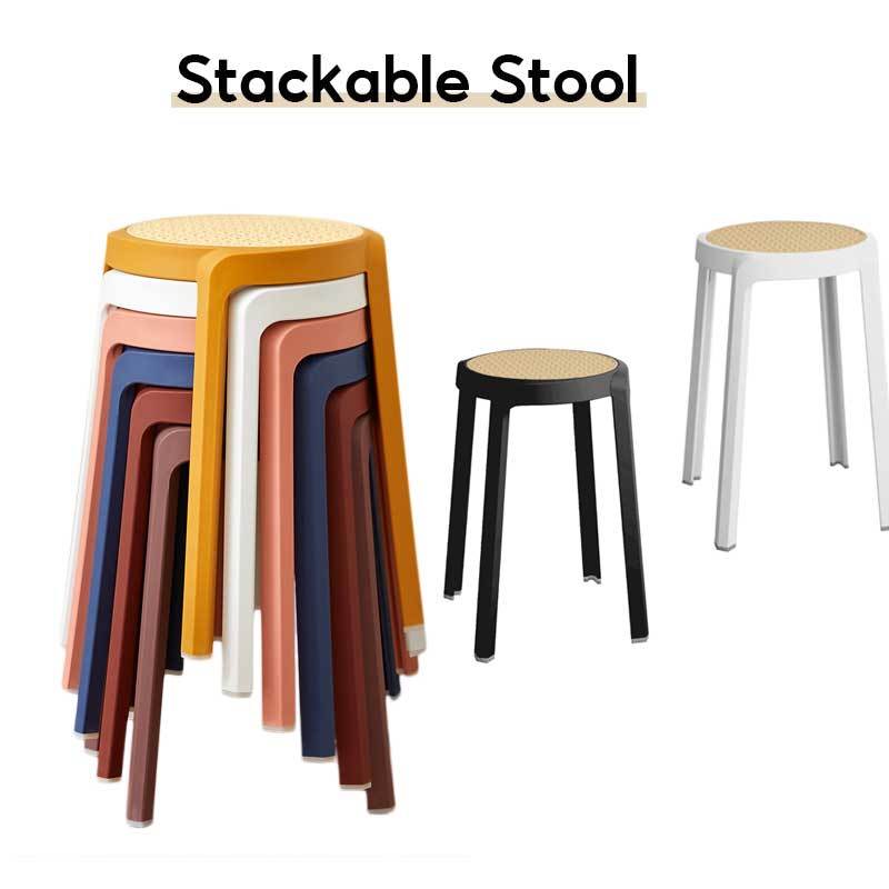 （SG Stock）EmmAmy Stackable stools chair imitation rattan chair ...