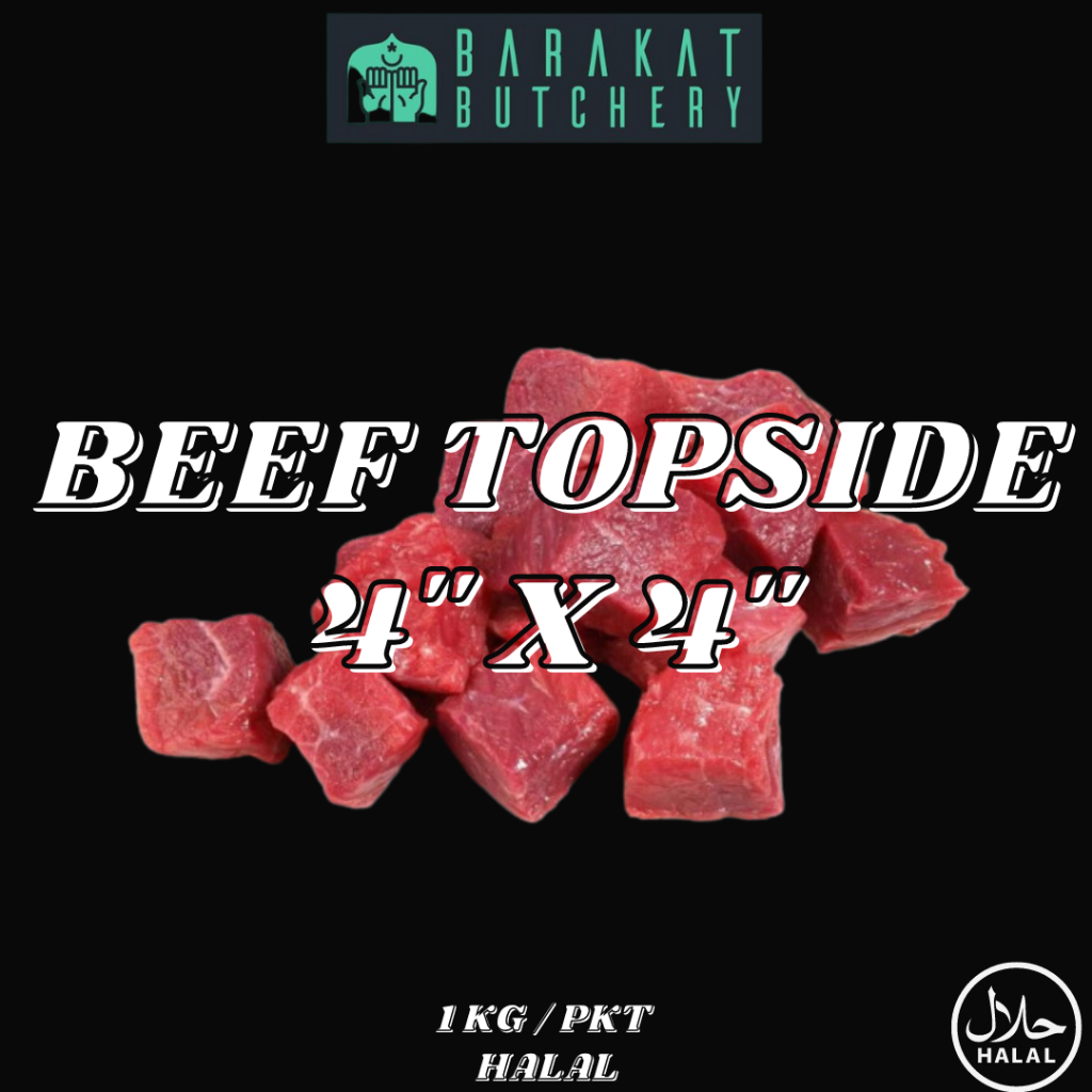 FROZEN BEEF TOPSIDE CUT 4X4CM 1KG HALAL | Shopee Singapore