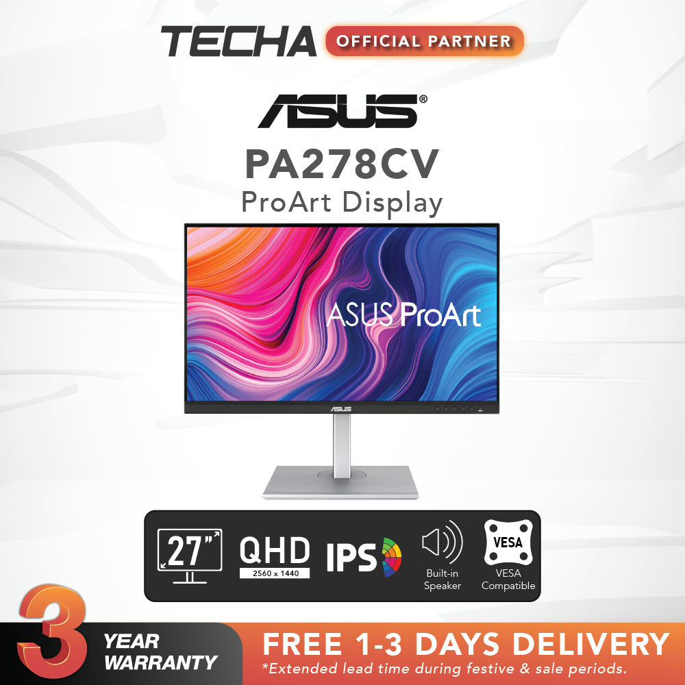 ASUS ProArt PA278CV | 27" IPS WQHD Professional Monitor | Shopee Singapore