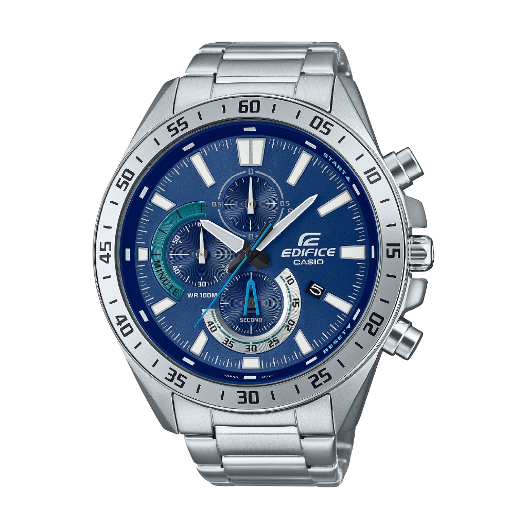 Casio Edifice Standard Chronograph Blue Dial and Silver Stainless Steel ...
