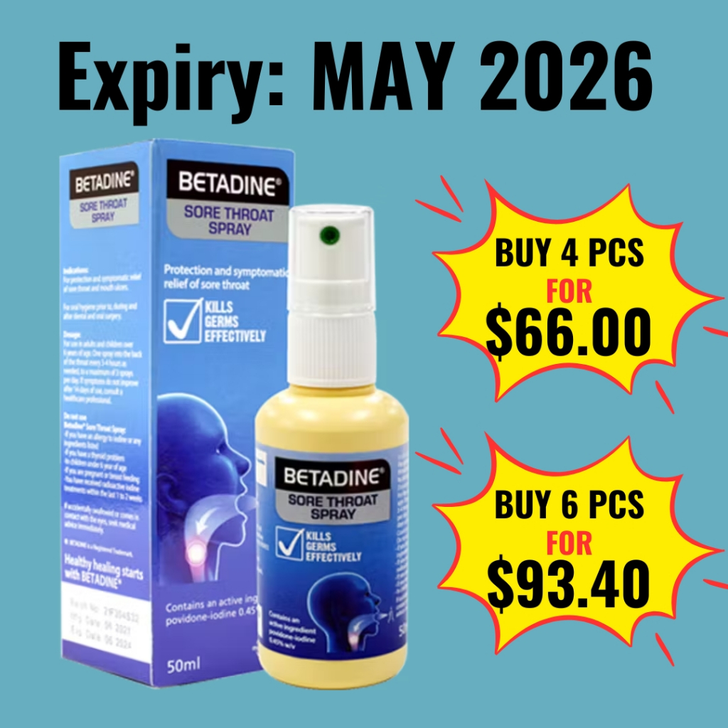 Betadine Sore Throat Spray 50ml Antiseptic Mouth Ulcer Bactidol Difflam ...