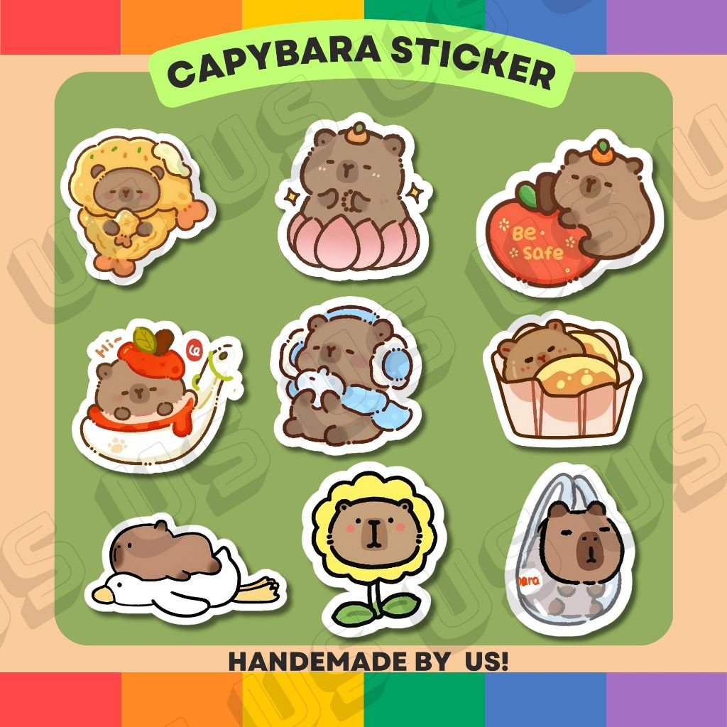 SG Seller | 6pcs Capybara Stickers | Cute Capybara | CapyBara Stickers ...