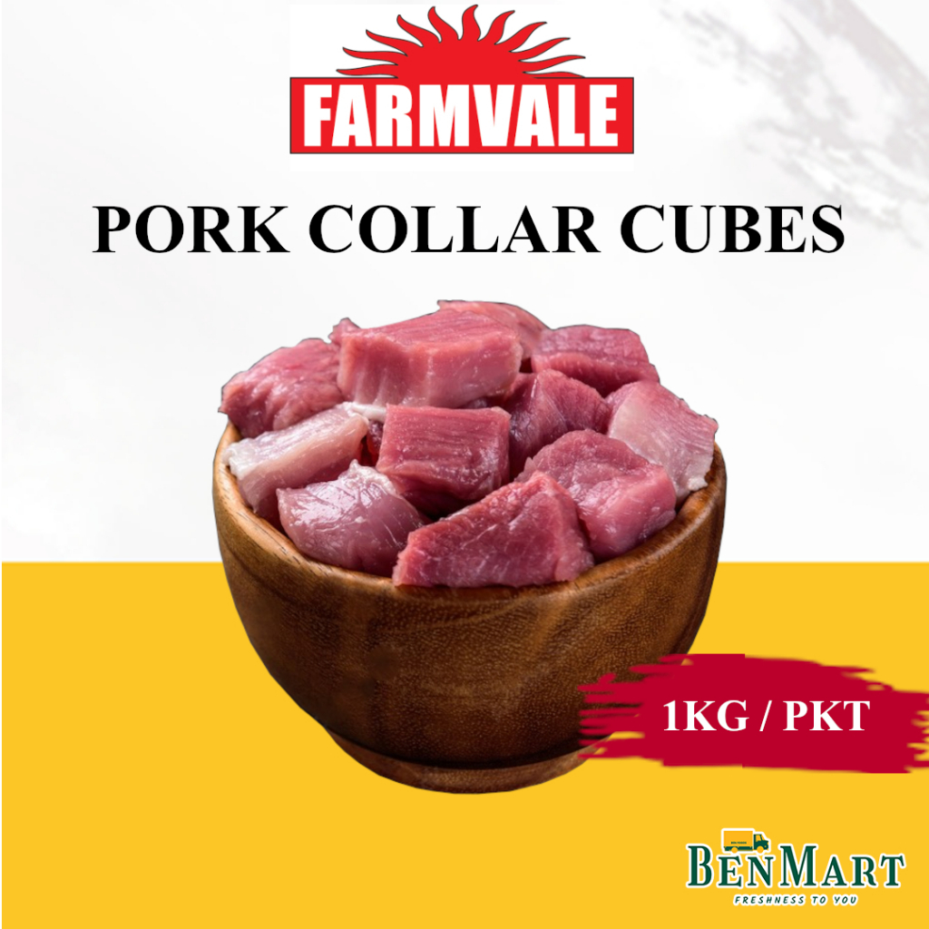 [BenMart Frozen] Farmvale Pork Cubes 1kg - Stew/Sweet Sour Pork/Cube ...