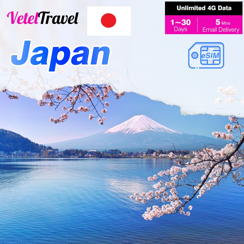 Japan eSIM Unlimited 4G 1-30Days 500MB/1GB/3GB/5GB eSIM Card Instant ...