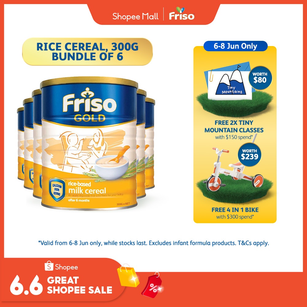 [Bundle of 6] Friso Gold Rice/ Wheat/ Multigrain and Banana Milk Cereal ...
