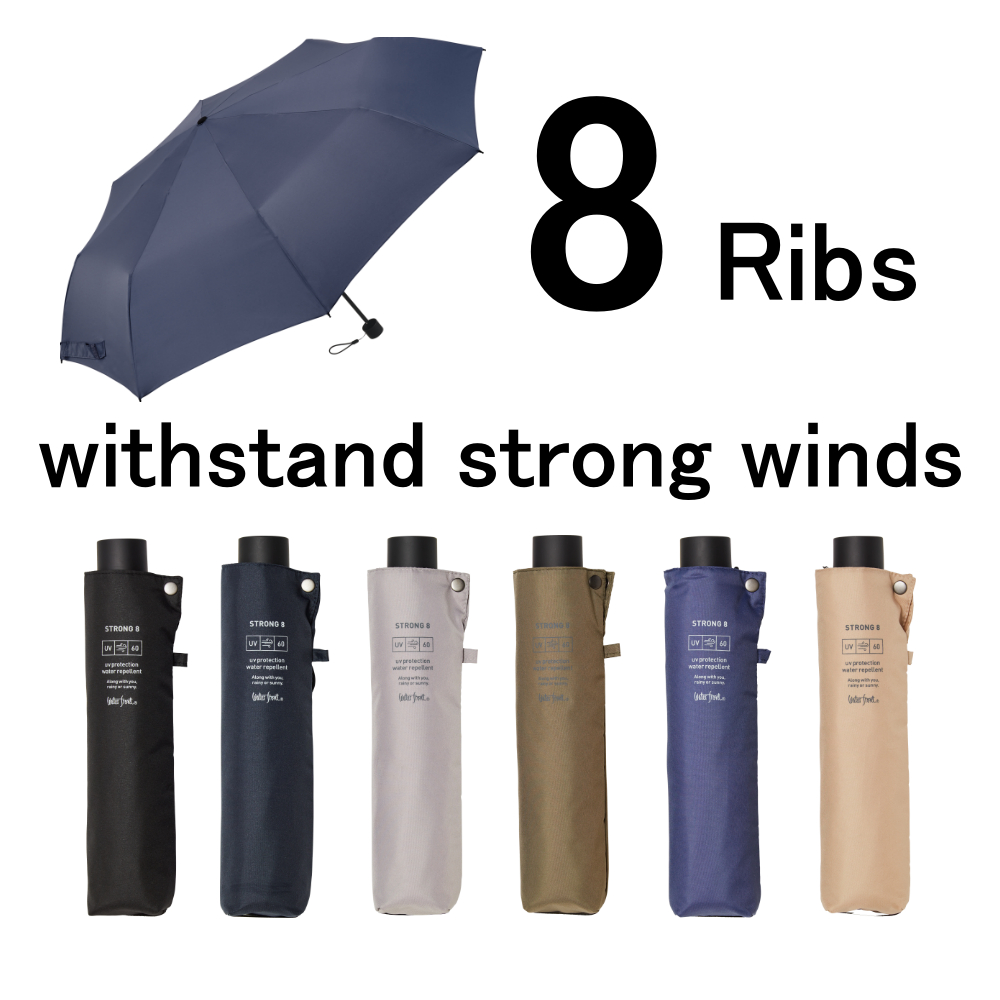 [Waterfront official brand store] Strong 8 folding umbrella 60cm ...