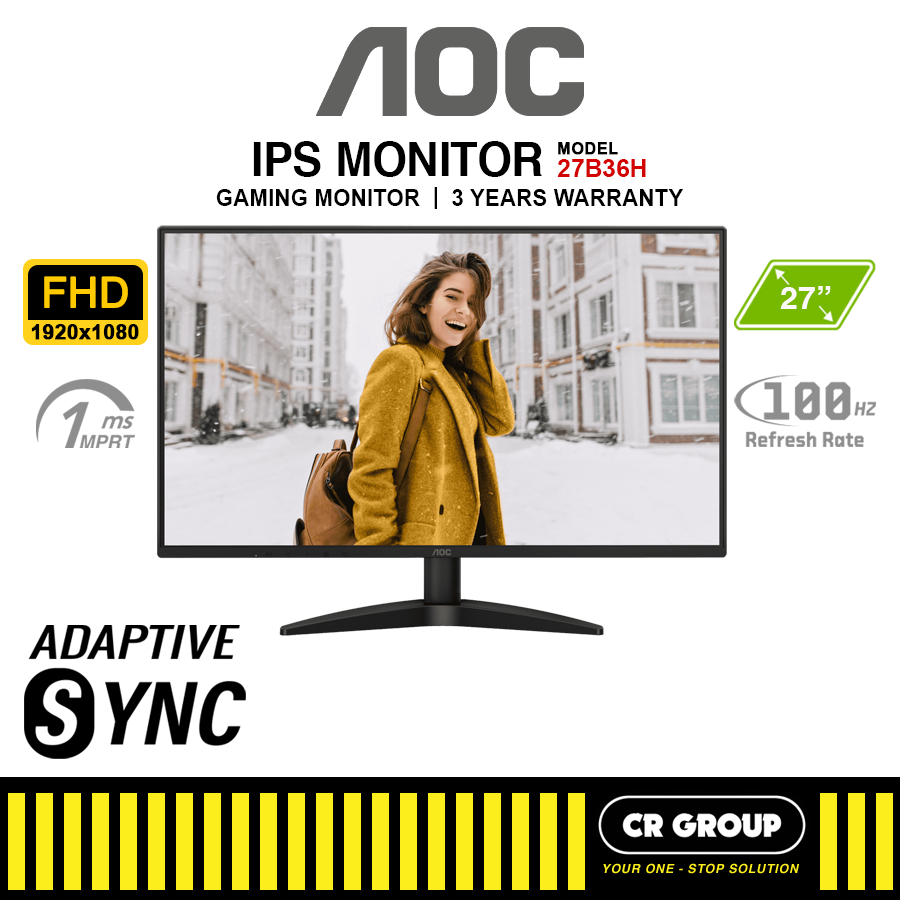 AOC 27B36H - 27" FHD IPS Monitor - 100Hz Refresh Rate - 1ms Response Time (3Yrs AOC) | Shopee ...