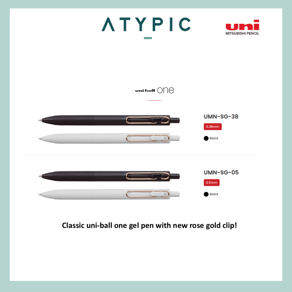 Uni-ball One Gel Pen with Rose Clip (Black Ink) | Shopee Singapore