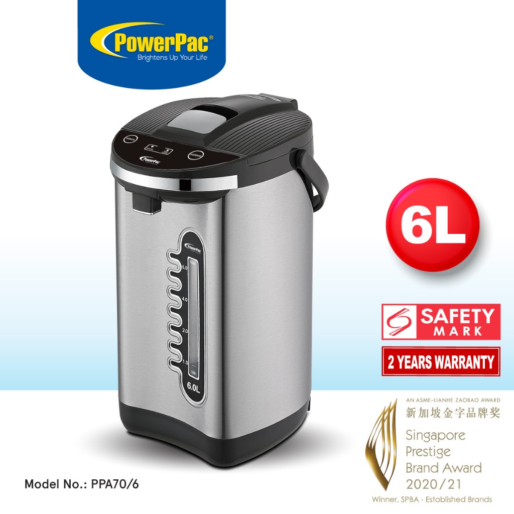 PowerPac Electric Airpot 6L with 2-way Instant Hot Water Dispenser and ...