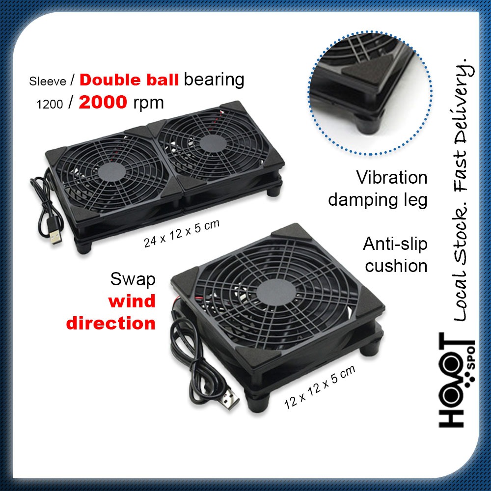USB router fan super cooling TV box router modem 2000 1200 rpm ball ...