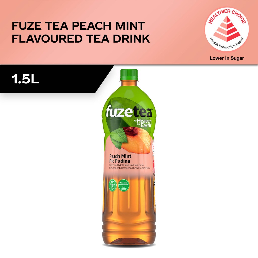 Fuze Tea Peach Mint Flavoured White Tea Drink 1.5L (Halal) | Shopee ...