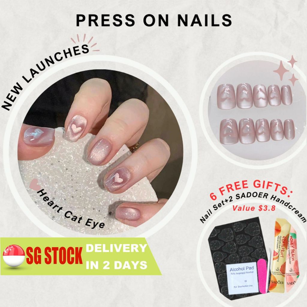 【SG STOCK】Press on Nail / Hottest Nail Design / Multiple Uses Manicure ...
