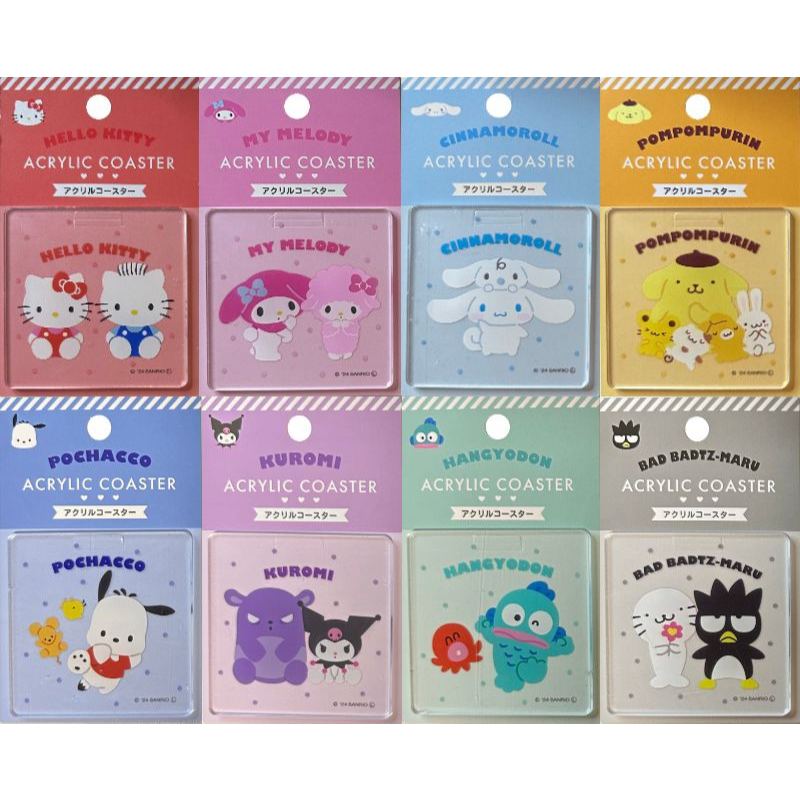 【Direct from Japan】Sanrio Acrylic Coaster 7.5 × 0.3 × 7.5 cm Dinnerware ...