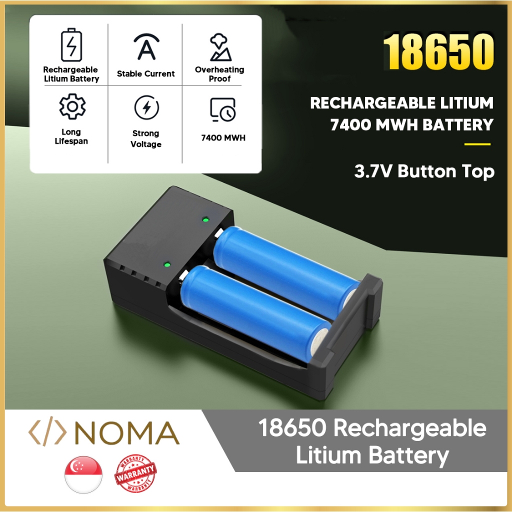 【SG】18650 Rechargeable Lithium Li-ion Battery & Charger | For ...