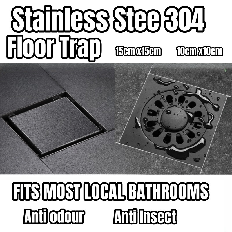 Quality Stainless Steel Floor Trap Floor Drain Black Silver | Anti ...