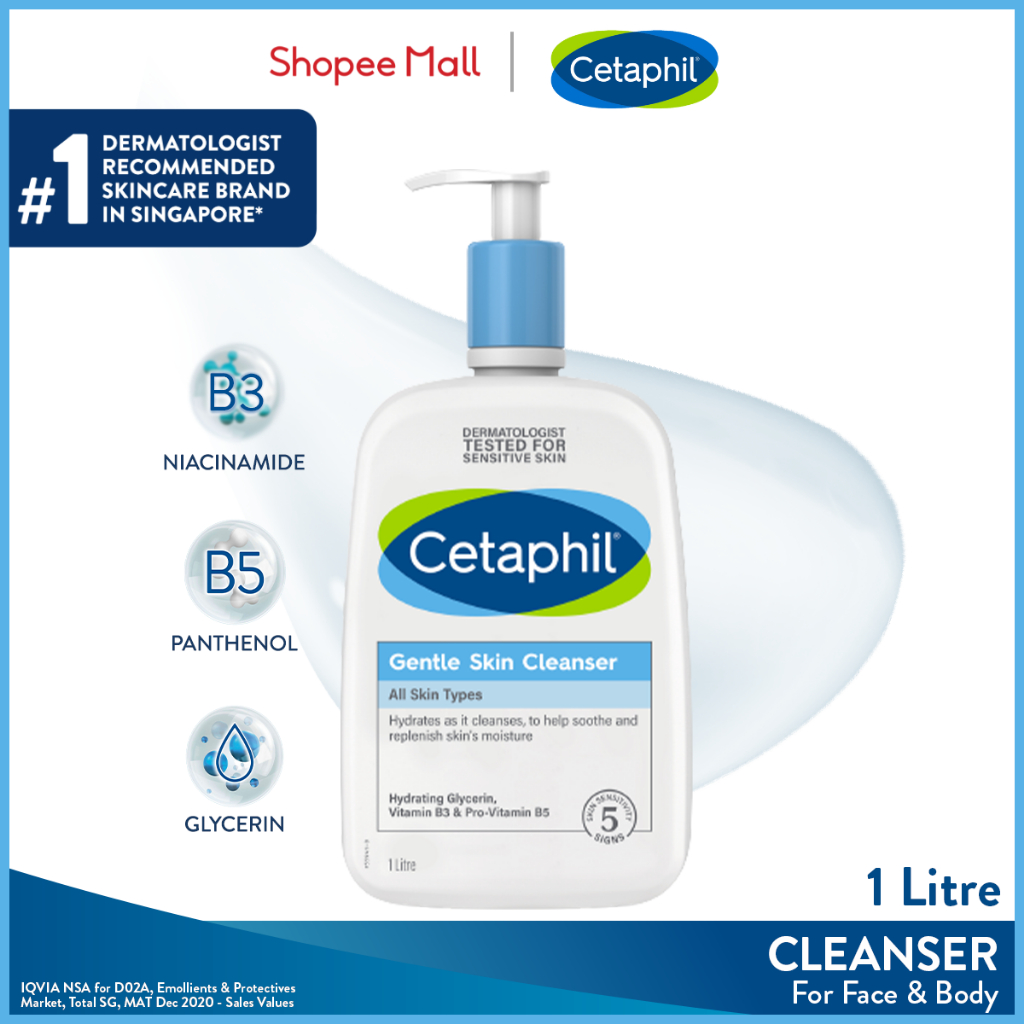 [Single, Twin Pack, Bundle of 4] CETAPHIL Gentle Skin Cleanser 1000ML ...