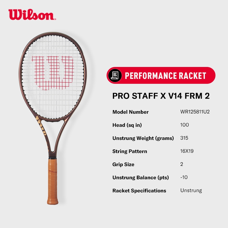 WILSON Pro Staff X V14 FRM Performance Tennis Racket (Unstrung ...