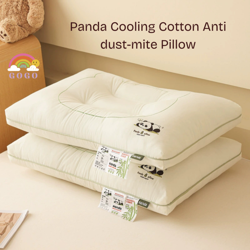 Cooling Grade A Cotton Cute Panda Anti dust mite Ergonomic Pillow for ...