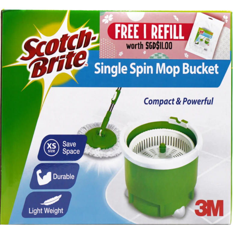 3M Scotch Brite Compact and Powerful Single Spin Mop Bucket Value Pack ...