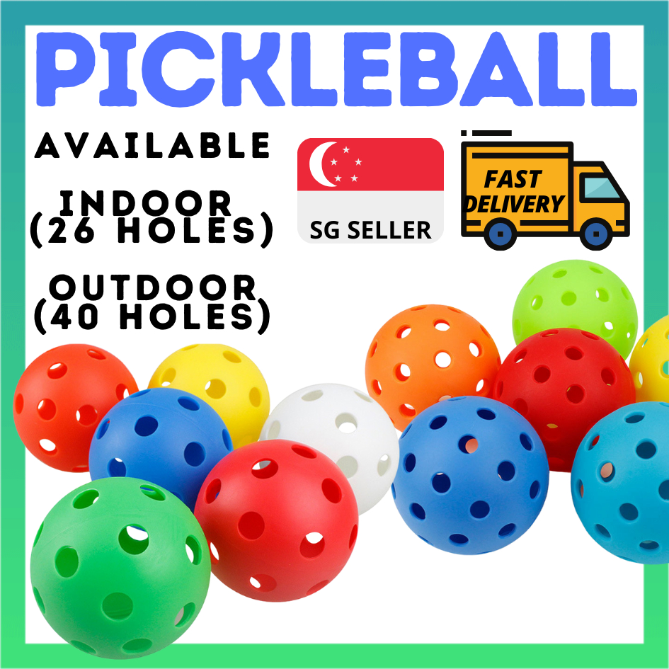 [SG PICKLEBALL BALLS] INDOOR / OUTDOOR PICKLE BALL 26 HOLES 40 HOLES ...
