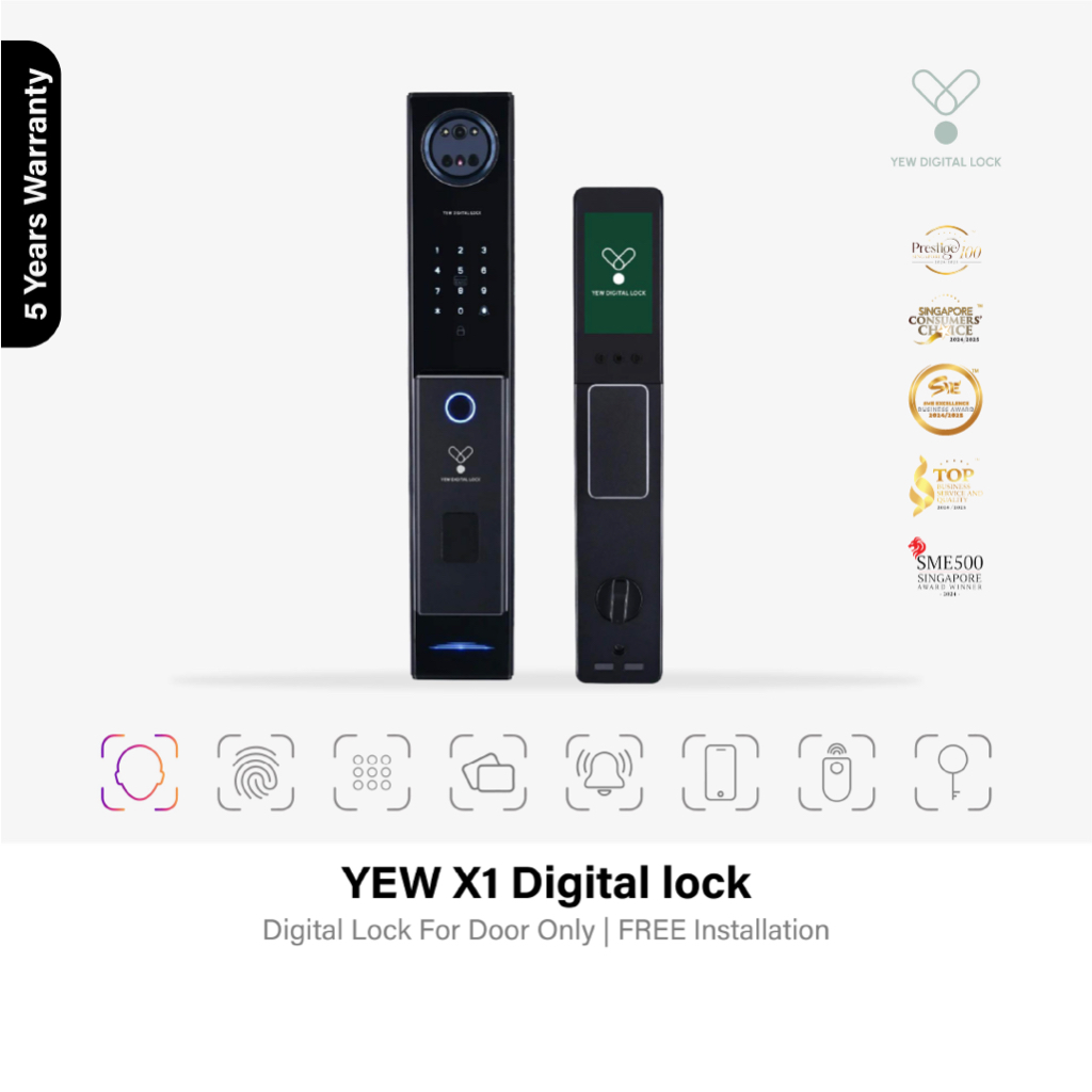 FREE Installation | Yew X1 Facial Recognition Door Digital Lock with ...