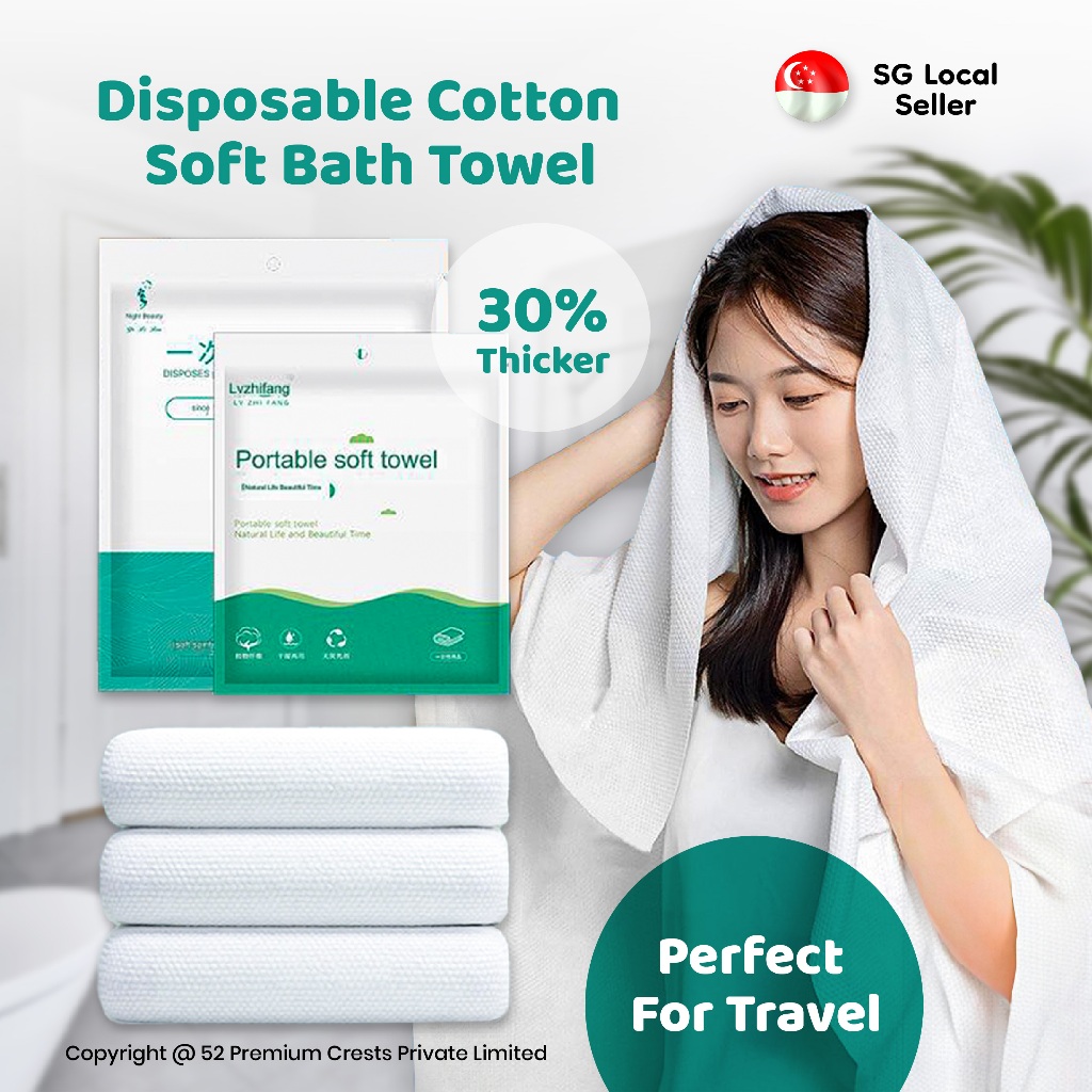 Disposable Travel Bath Towel | Soft Cotton One Time Use Face Towel ...