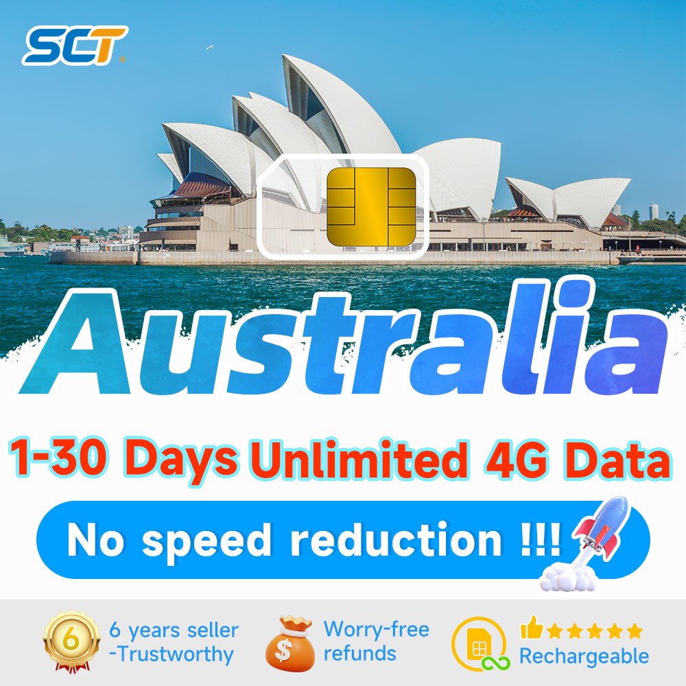 Australia SIM Card 5-30Days Daily 500MB-3GB Unlimited 4G Data Australia ...