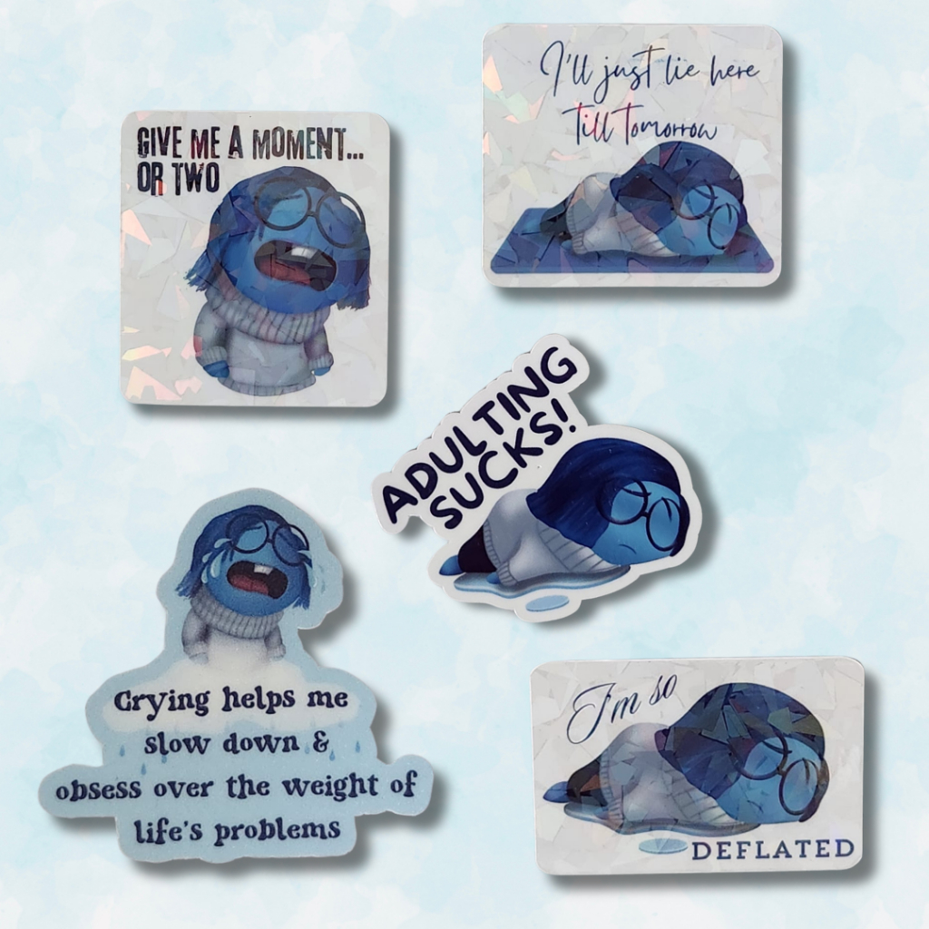 Inside Out Themed Sadness Die Cut Stickers | Cute Stickers | Shopee ...