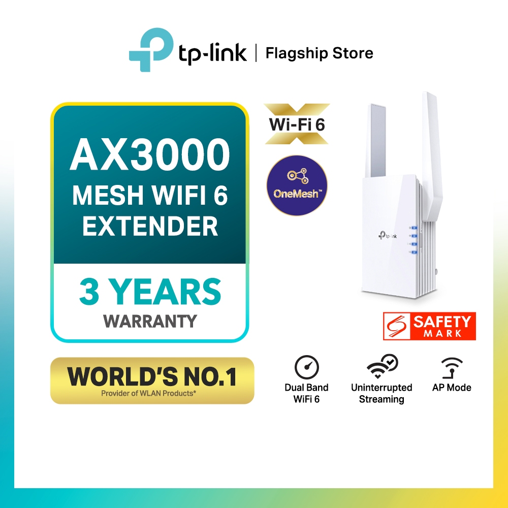 TP-LINK RE705X AX3000 Mesh WiFi 6 Extender Dual Band WiFi 6 Support AP ...