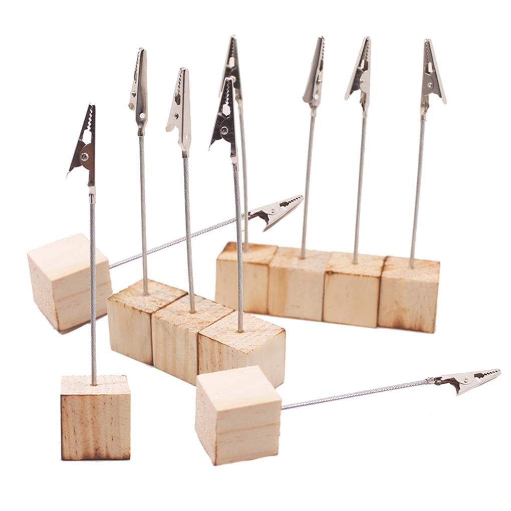 [SG]10PCS/Set Wooden Place Card Holder Clips Favors Place Card Holder ...