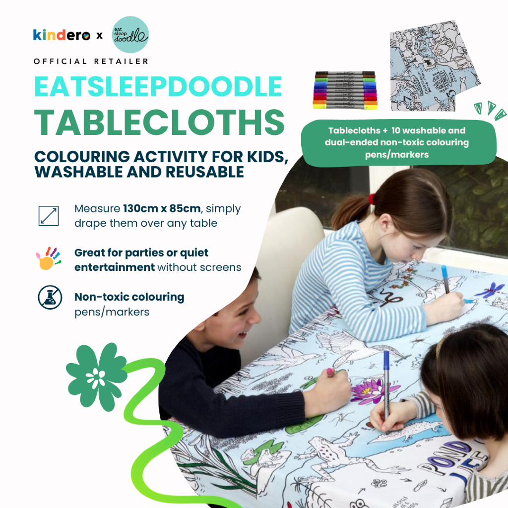 EatSleepDoodle Tablecloths - Colouring Activity for Kids, Washable and ...
