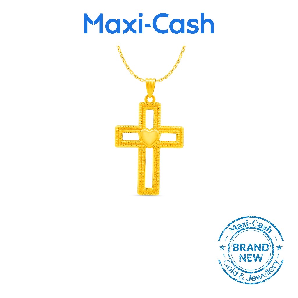 Eternal Love Cross Pendant in 916 Gold | Shopee Singapore