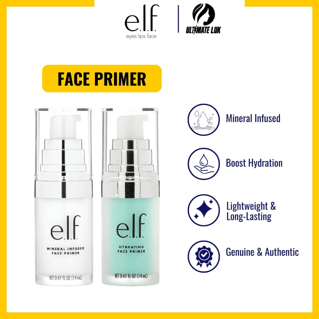 E.L.F., Mineral Infused Face Primer, Clear, Hydrating Face Primer ...
