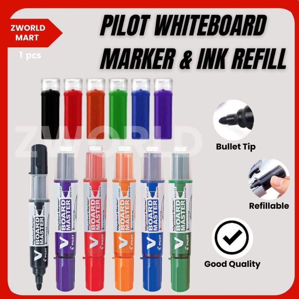 Pilot Whiteboard Marker (V Board Master) & Ink Refill | Shopee Singapore