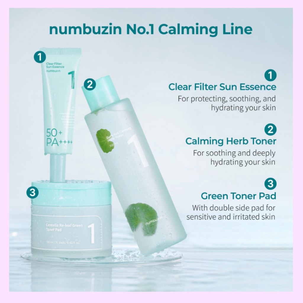Numbuzin No 1. Calming Line Collection / Soothing / Sunscreen / Toner ...