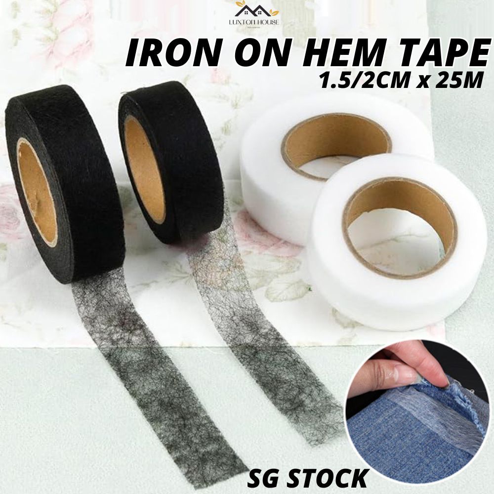 {SG} 25M Cloth Tape Fabric Tape Iron on Hemming Tape Adhesive Hem Tape ...
