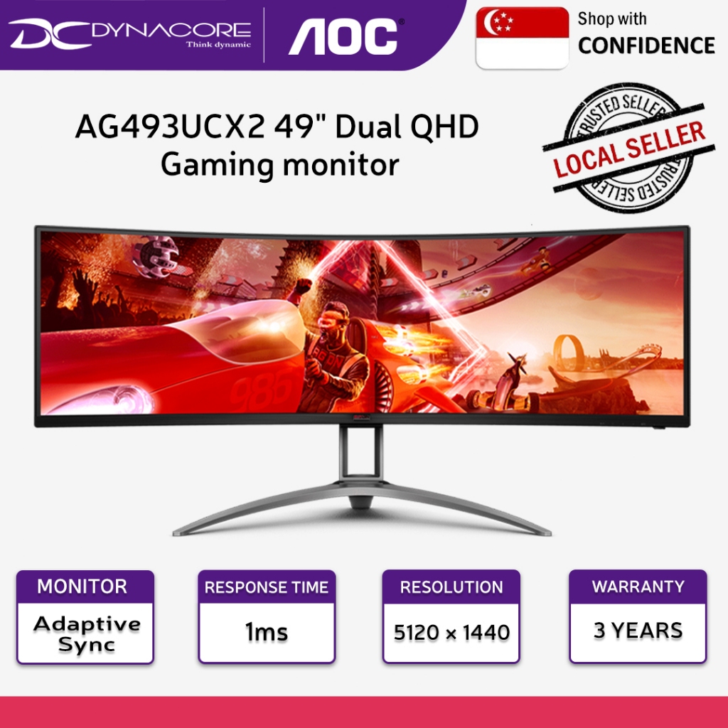 AOC AG493UCX2 49" 5k Dual QHD 165Hz 1ms Gaming monitor | Shopee Singapore