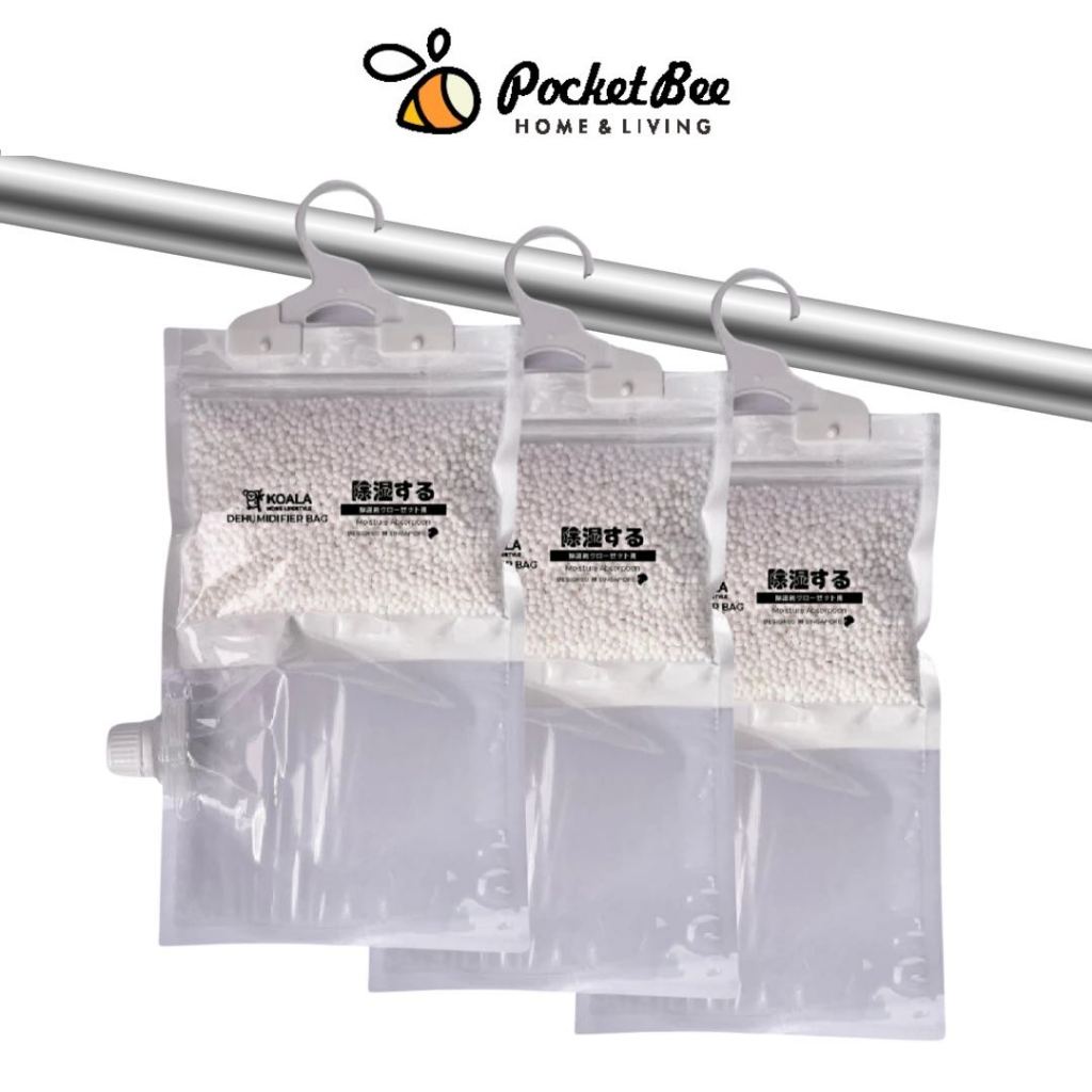 Pocketbee - Dehumidifier Bag Hanging Closet Drawer Pack *REFILLABLE ...
