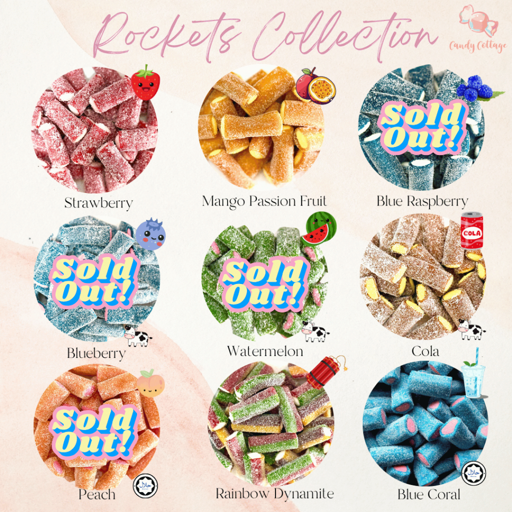 Candy Cottage X Rockets Collection Series, Swedish Candy, Strawberry ...