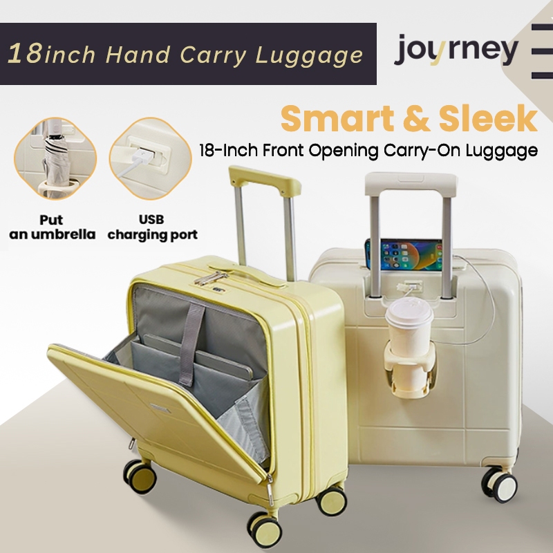 18 Inch Suitcase Luggage Waterproof Front Opening Cabin Luggage Carry ...