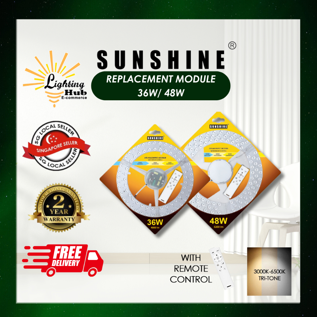 SUNSHINE Replacement module for ceiling light with Remote Control / 36W ...