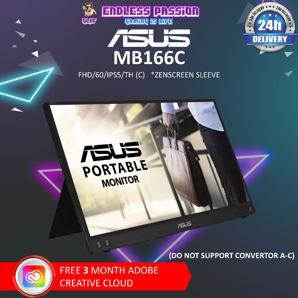 Asus ZenScreen MB166C Portable USB Monitor | Shopee Singapore