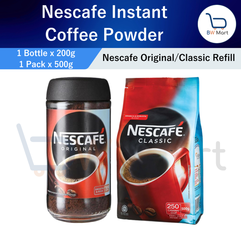 Nescafe Instant Coffee Powder (Original 200g/Classic Refill 500g ...