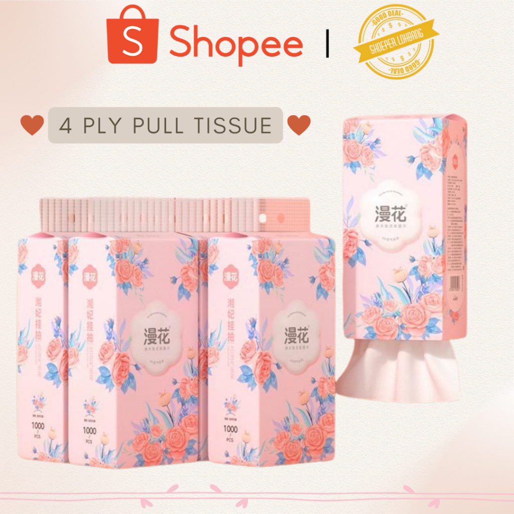 3Packs | 4 Ply Hanging Tissue Paper | 1000 Sheets/pack (MP03) | Shopee ...